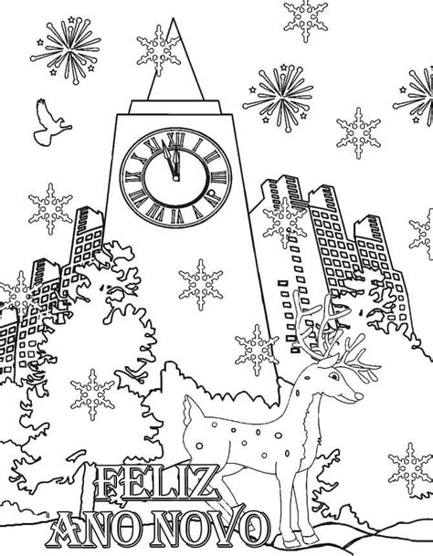 Desenhos De Feliz Ano Novo Para Colorir E Imprimir ColorirOnline