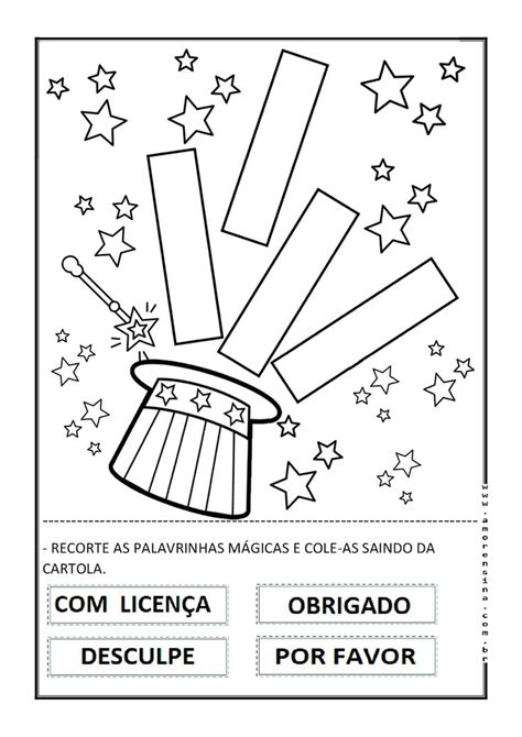 Palavras Mágicas Atividades recorte das palavras mágicas Melodia