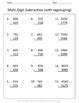 Th Grade Multi Digit Addition Subtraction Worksheet Practice Set