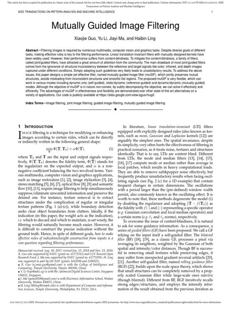 mutually guided image filtering xiaojie guo yu li jiayi ma and haibin ling pdf filter