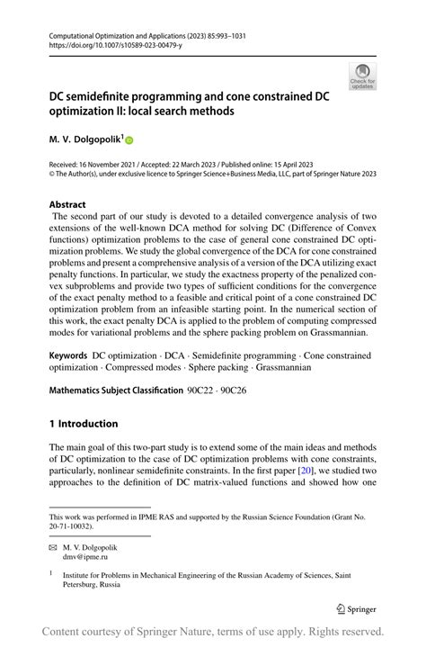 dc semidefinite programming and cone constrained dc optimization ii local search methods