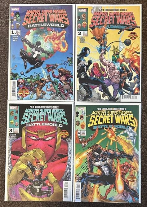 Marvel Super Heroes Secret Wars Battleworld 1 2 3 4 Complete Set Nm