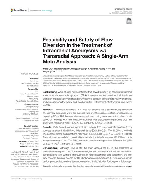 pdf feasibility and safety of flow diversion in the treatment of intracranial aneurysms via