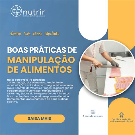 Boas Práticas de Manipulação de Alimentos Instituto Nutrir