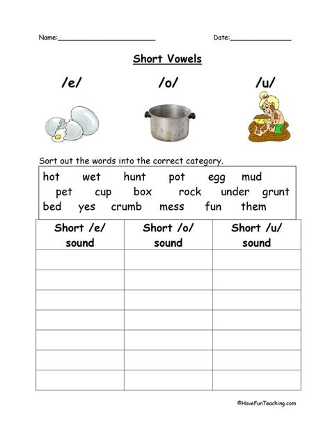 Short Vowel Sounds A E I O U