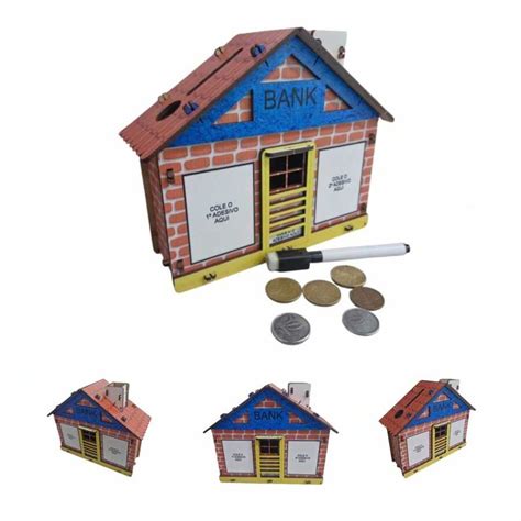 Cofrinho Cofre Dinheiro Woodbox Japones Poupança BANCO CASA KIDS