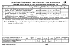 Fillable Online Surrey County Council Equality Impact Assessment