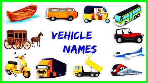 Vehicle Names In English Vehicles Vocabulary Words 30 Vehicle Names