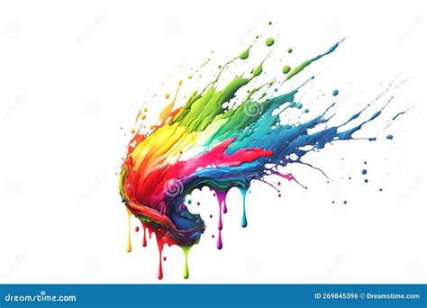 Abstract Paint Color Splatter Isolated On White Background Bunch Of