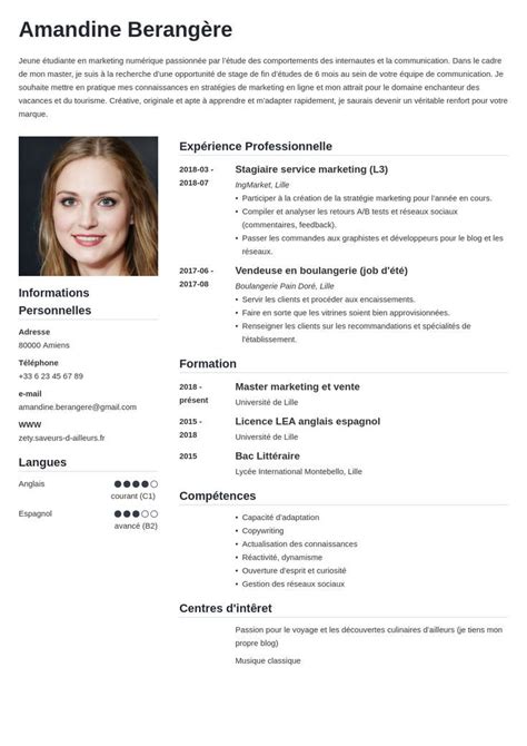 Blog Centres Interet Cv Modele Simple Exemple Cv Cv En Ligne