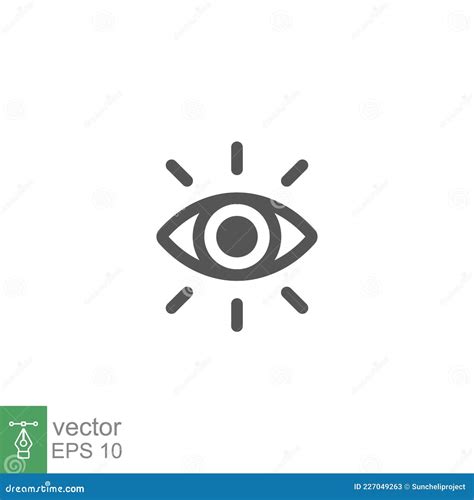 L Nea De Icono Del Vector De Ojos Bola Ocular Para S Mbolo De Visi N