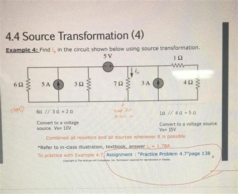 Solved Source Transformation Example Find Io In Chegg