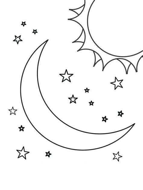 Sol Y Luna Para Colorear Imprimir E Dibujar ColoringOnly