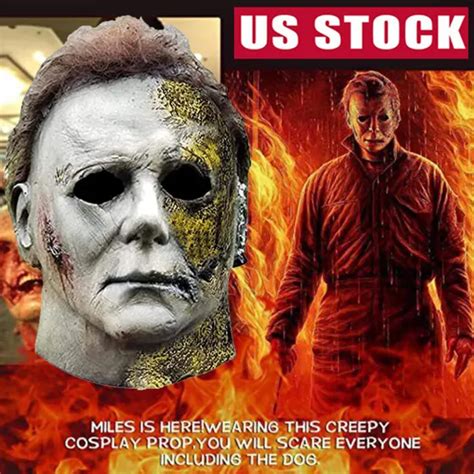 Michael Myers Mask Deluxe Adult Latex Halloween Horror Fancy Dress Killer Scary 1799 Picclick