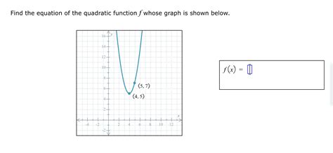 solved find the equation of the quadratic function f whose