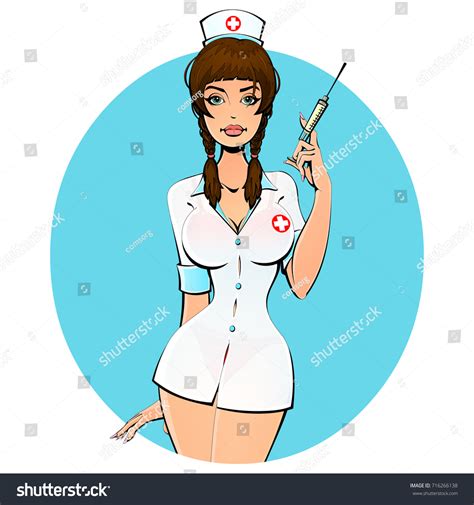 Sexy Nurse Syringe Shot Avatar Icon Stock Vector Royalty Free