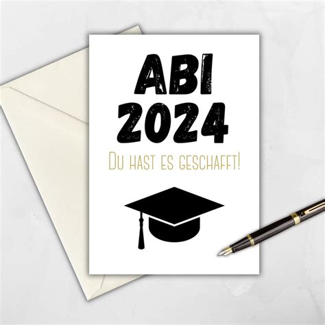 Card Abitur 2024 Congratulations Card Abitur Last Minute Gift Abitur