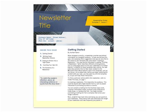 How To Make A Newsletter Template In Word Printable Word Searches