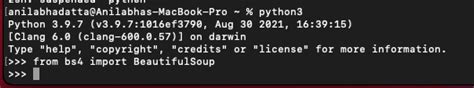 How To Install Beautifulsoup In Python On Macos Geeksforgeeks