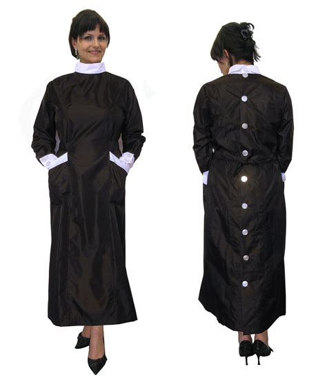 Blouse Nylon Kittel Kleid 42 hinten geknöpft Smock Rückenschluss eBay
