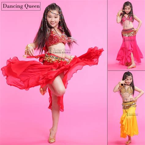 Menina trajes de dança de Bollywood Bra Skirt corrente de cintura