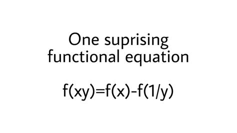 one easy suprising functional equations youtube