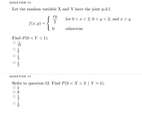 solved question 12 let the random variable x and y have