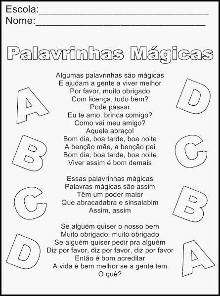 Sequ Ncia Did Tica Das Palavrinhas M Gicas Para Educa O Infantil S