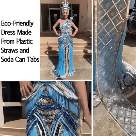 Eco Friendly Dress Made From Plastic Straws And Soda Can Tabs Designer