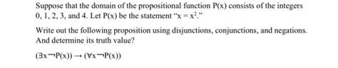 solved suppose that the domain of the propositional function