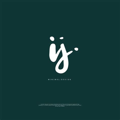 Ij Caligrafia Inicial Ou Logotipo Manuscrito Para Identidade Logotipo