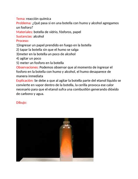Experimento de Química para bachillerato experimento sencillo y con