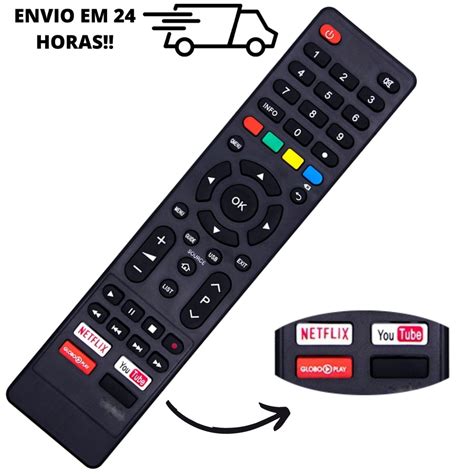 Controle Remoto Tv Philco Smart Netflix Globoplay Youtube Prime