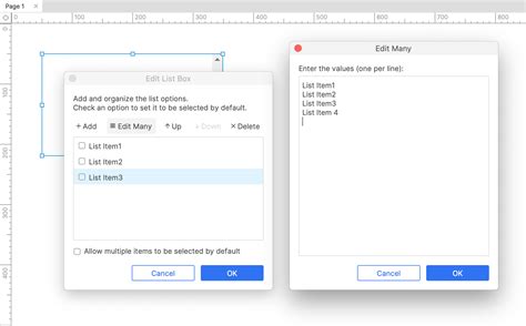 List Box Widgets Axure Docs
