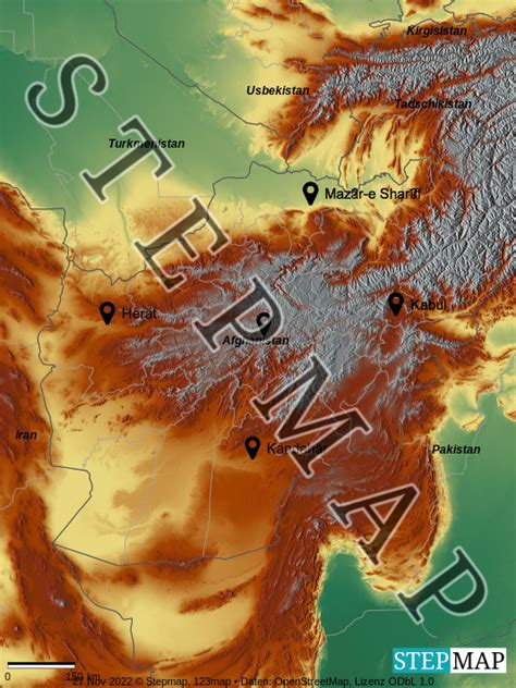 StepMap Afghanistan Landkarte für Afghanistan