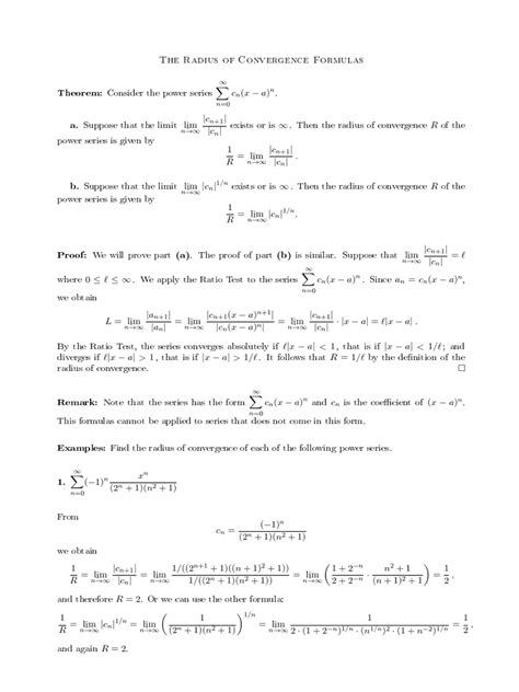 radius of convergence pdf power series functions and mappings