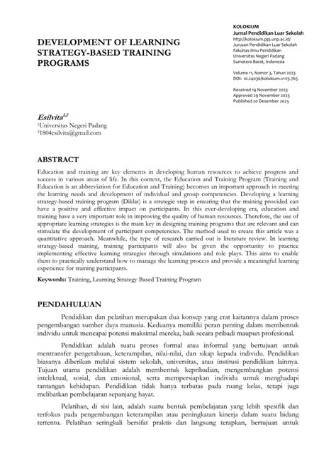 pdf development of learning strategy based training programs