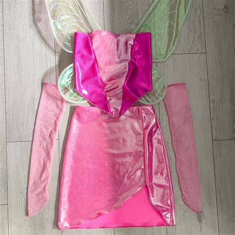 The Pink Set Of Winx Flora Costume Wings Not Included Etsy UK In 2023