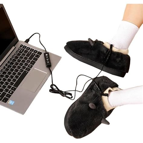 Chaussons Chauffants Femme Homme Chauffe Pieds Chauffants Usb Chauffe