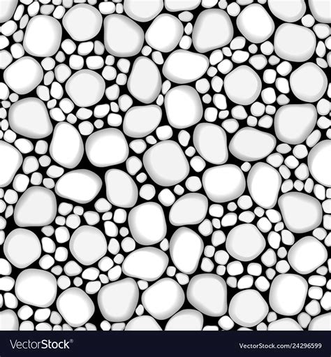 White Pebble Stone Texture Seamless Pattern Vector Image