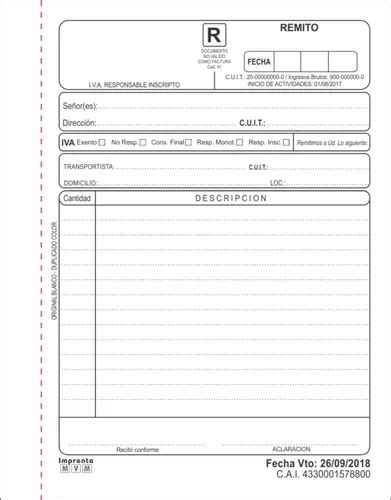 Talonario Factura Recibo Monotributo Imprenta Afip