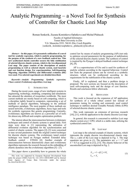pdf analytic programming a novel tool for synthesis of controller for chaotic lozi map
