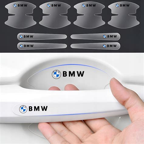 NAKLEJKI NA SAMOCHÓD FOLIA OCHRONNA POD KLAMKI Z LOGO BMW SAMOPRZYLEPNE