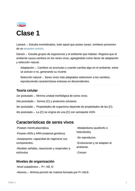 SOLUTION Caracter Sticas De Los Seres Vivos Clase 1 Studypool