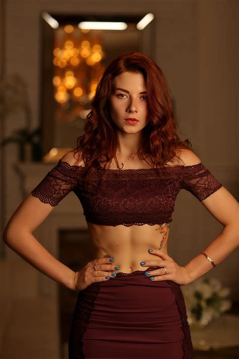 Hd Wallpaper Women Model Redhead Blonde Tongue Out Inga Lis Inga Sunagatullina