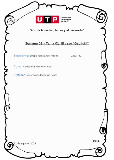 Semana 03 Tema 01 El caso Gagliuffi Ciudadanía y reflexión etica
