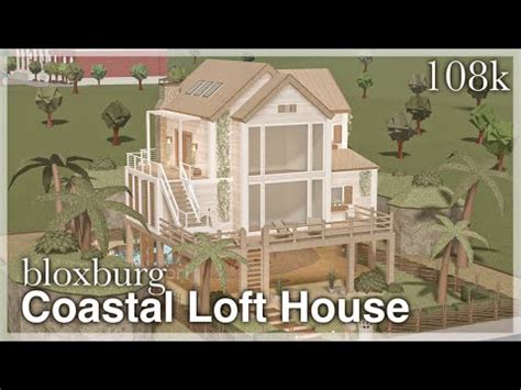 Bloxburg Coastal Loft House Speedbuild Exterior Youtube