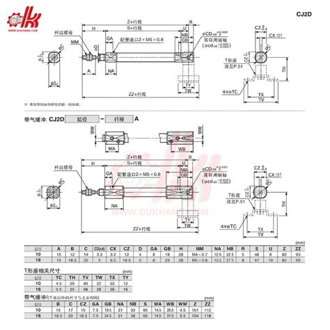 Xi lanh khí nén mini CDJ2D 10 16 giá rẻ ở tphcm Vật tư công nghiệp