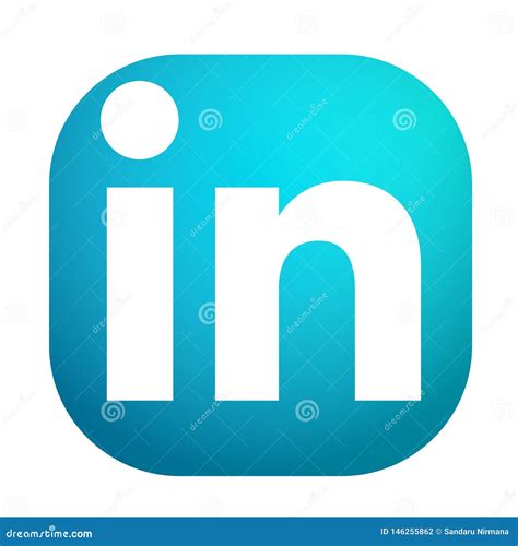 Linkedin Social Media Icon Logo Vector Element On White Background