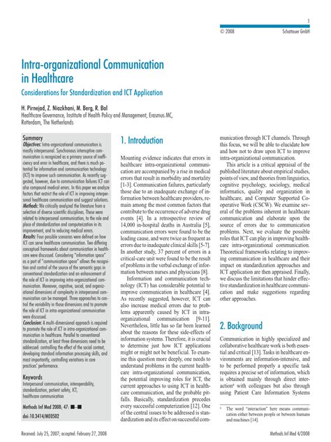 pdf intra organizational communication in